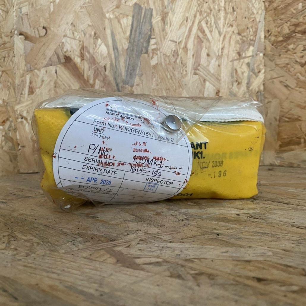 Kuwait Airways life jacket Survitec infant yellow - Aviation Gadgets
