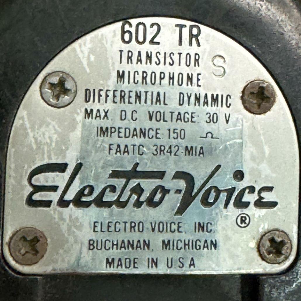 Electro-Voice 602TR secondhand handheld cockpit microphone - Aviation ...